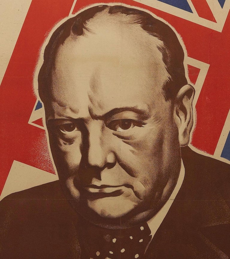 Winston Churchill World War II Patriotic Poster, 1942 at 1stDibs ...
