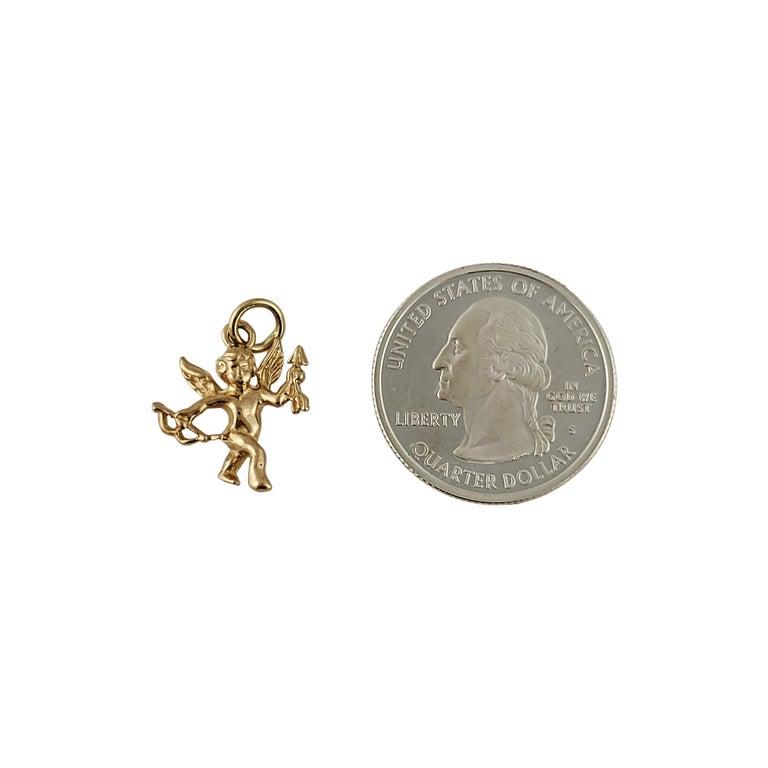 Yellow 10K Cupid Charm For Sale at 1stDibs