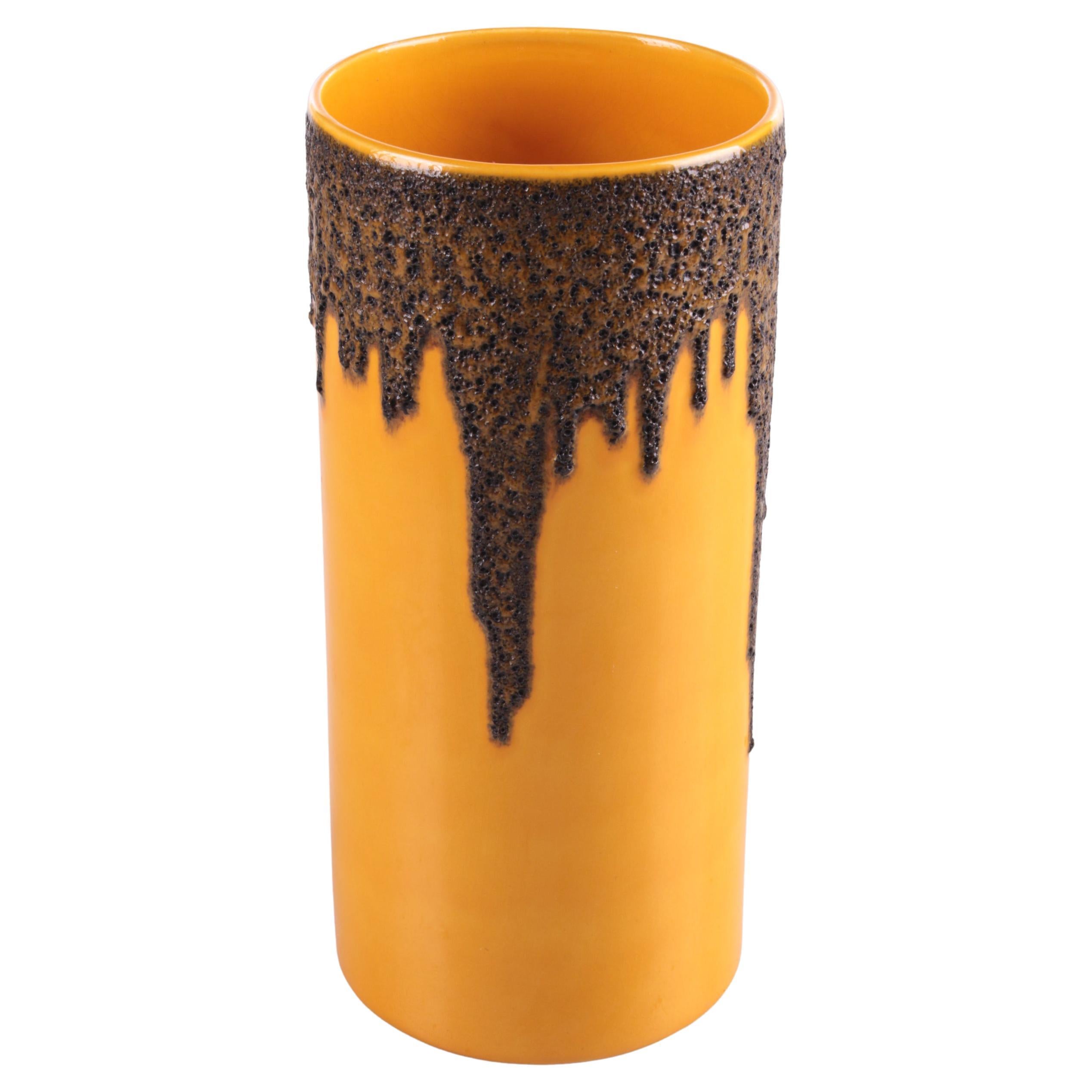 Extraordinary Yellow Glazed Pottery Fat Lava Vase by Scheurich, Germany ...