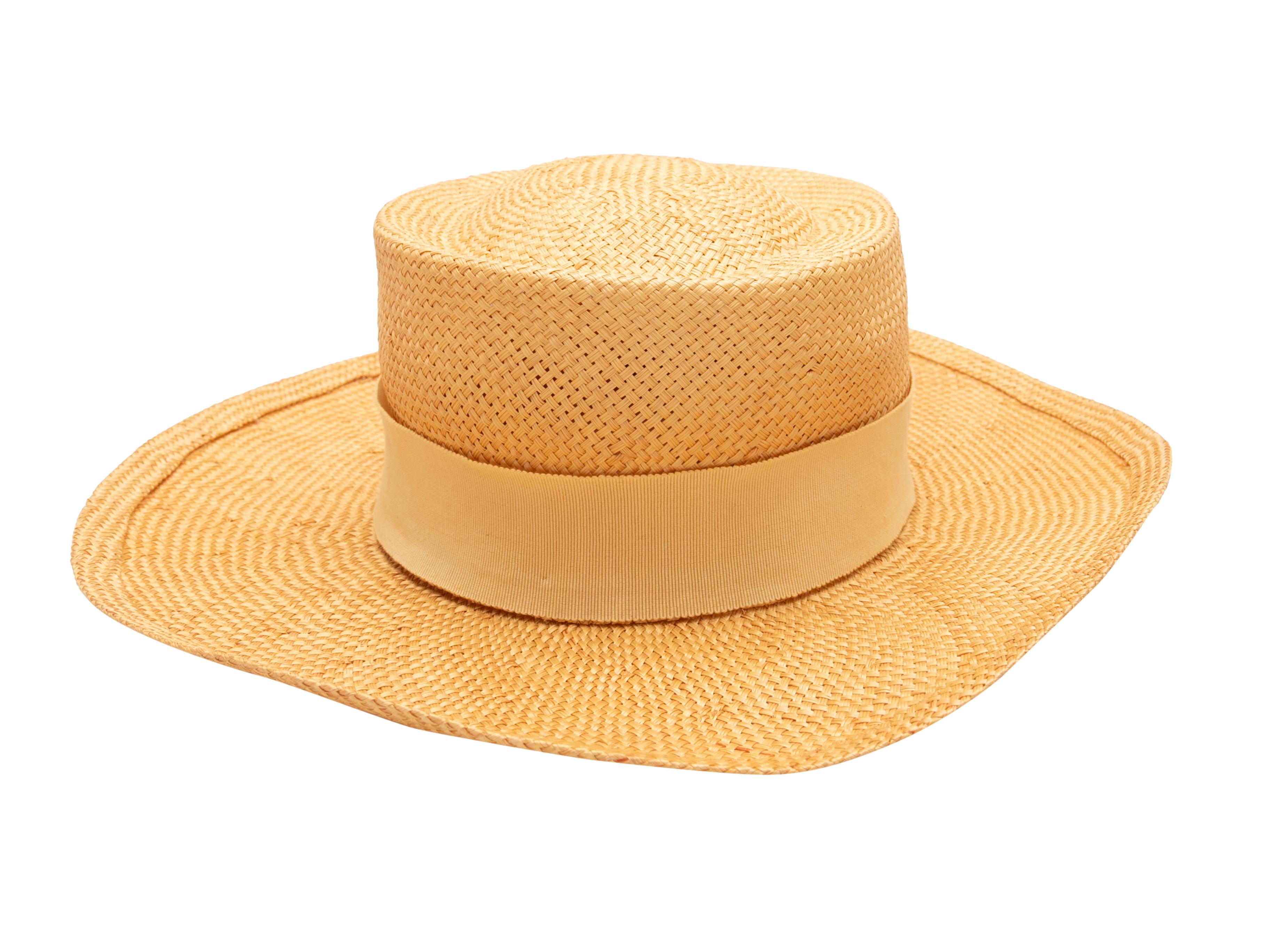 Vintage Yellow Chanel Spring/Summer 1988 Straw Hat Size 57 For Sale at ...