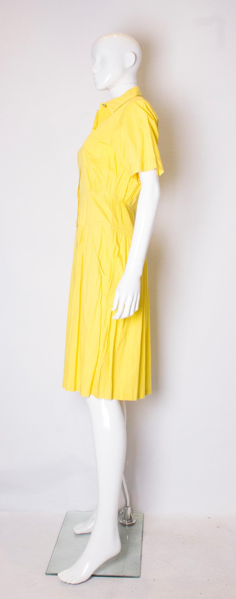 Vintage Yellow Cotton Day Dress For Sale at 1stDibs
