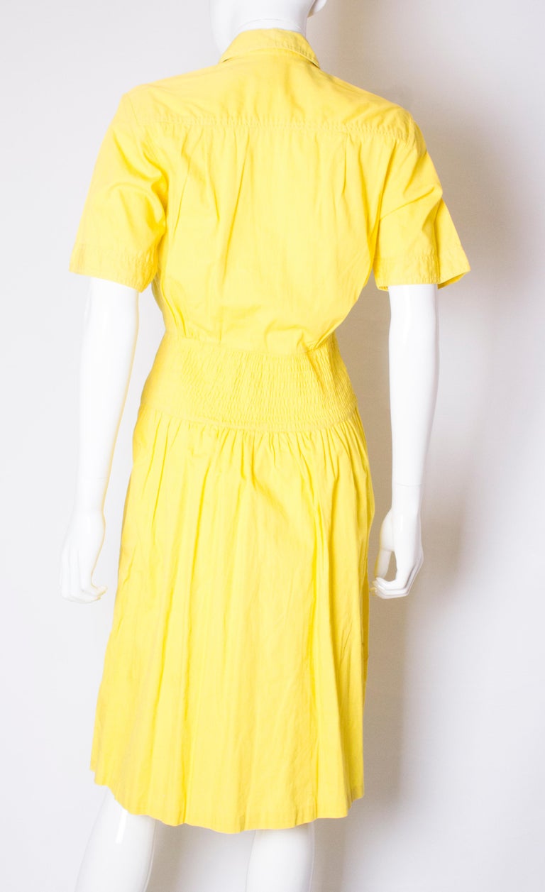 Vintage Yellow Cotton Day Dress For Sale at 1stDibs