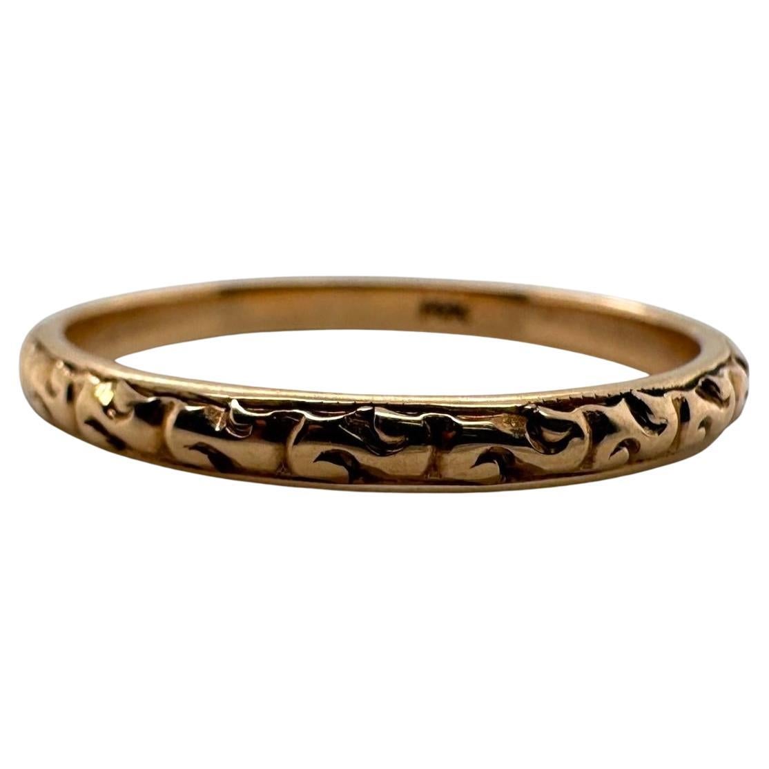 Victorian 1898 18 Karat Yellow Gold Antique Orange Blossom Wedding Band ...
