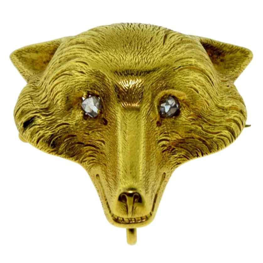 Vintage Opal Diamond Yellow Gold Hat Pin at 1stDibs