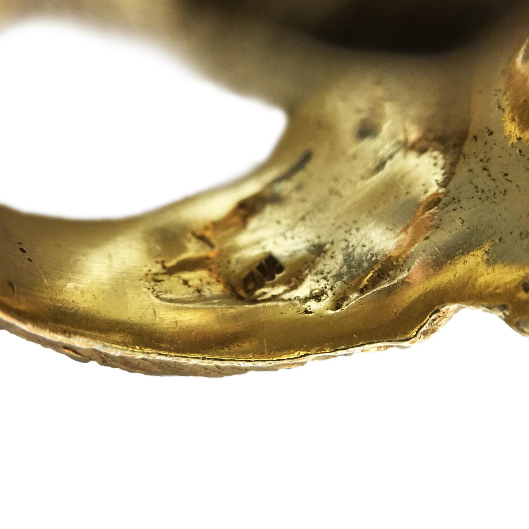 Vintage Yellow Gold Large Mythological Face Ring at 1stDibs
