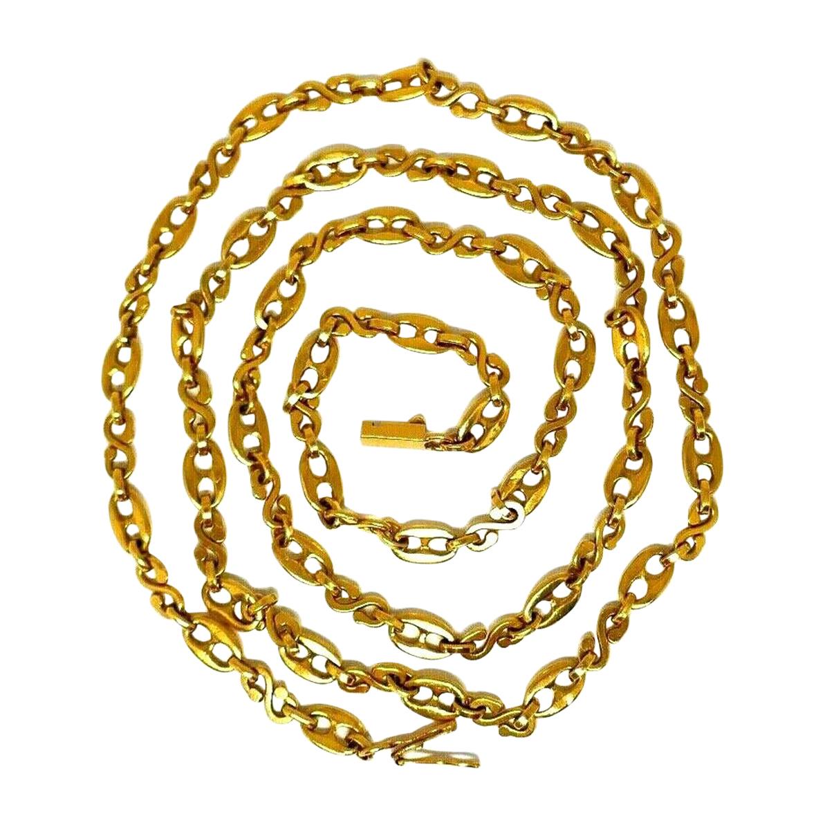 Vintage Yellow Gold Mariner Chain Necklace at 1stDibs