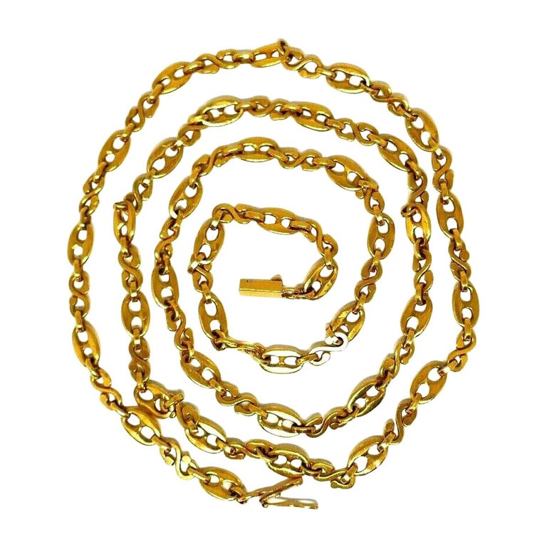 Vintage Yellow Gold Mariner Chain Necklace at 1stDibs