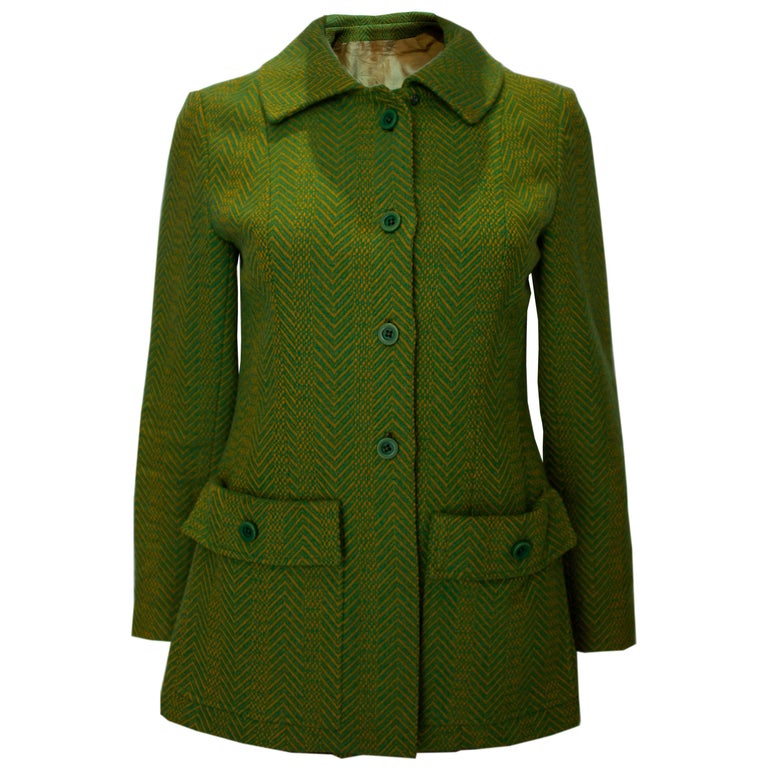 Vintage Yellow /Green Jacket by Marcus Boutique For Sale at 1stDibs
