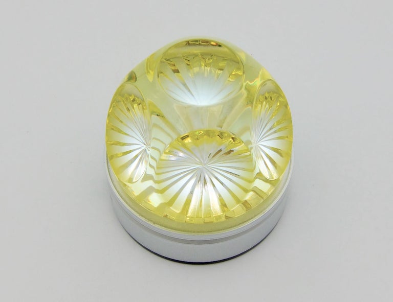 Vintage Yellow Lead Crystal Paperweight from Webb Corbett of England ...
