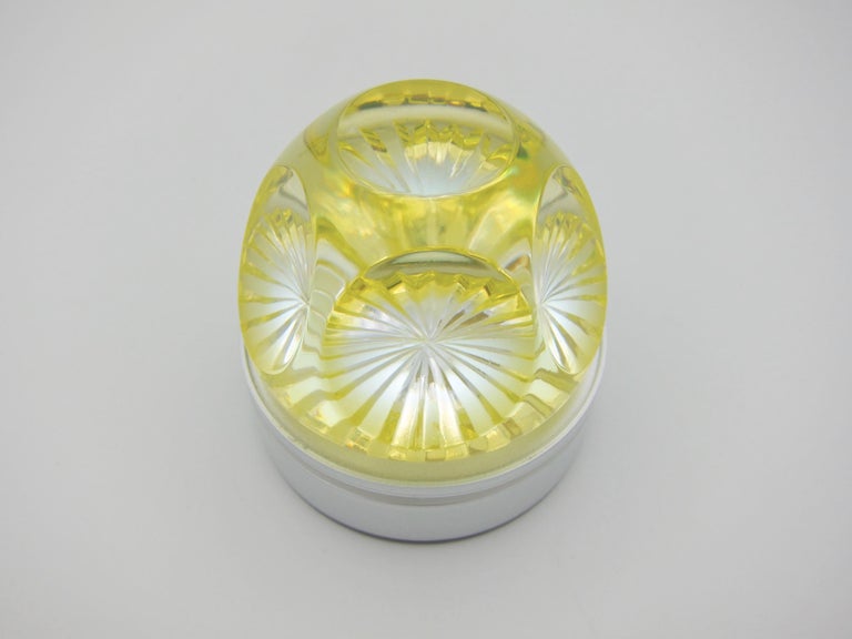 Vintage Yellow Lead Crystal Paperweight from Webb Corbett of England ...
