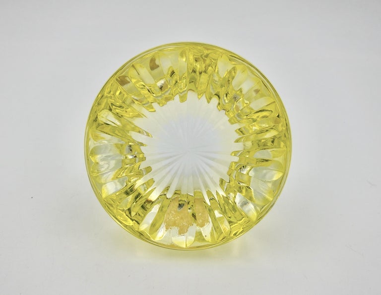 Vintage Yellow Lead Crystal Paperweight from Webb Corbett of England ...