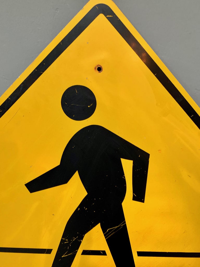 Vintage Yellow Los Angeles Pedestrian Crossing Sign For Sale at 1stDibs ...