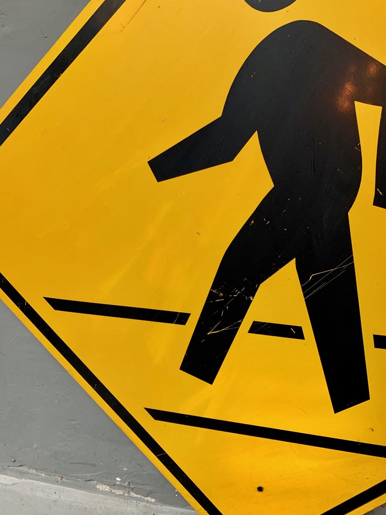 Vintage Yellow Los Angeles Pedestrian Crossing Sign For Sale at 1stDibs ...
