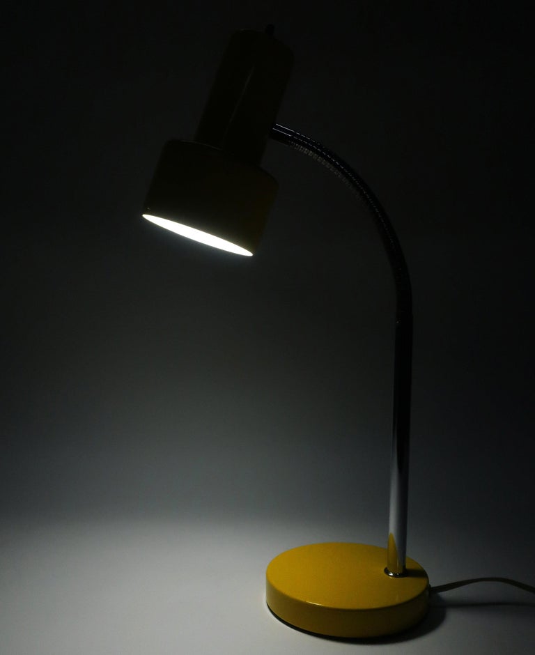 Vintage Yellow Metal Gooseneck Desk Lamp at 1stDibs | vintage gooseneck ...