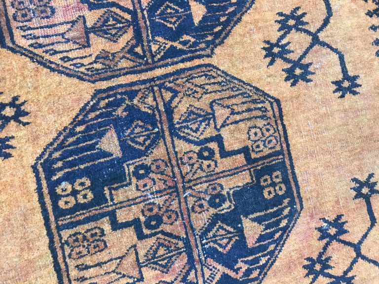 Vintage Yellow Orange Afghan Rug For Sale at 1stDibs