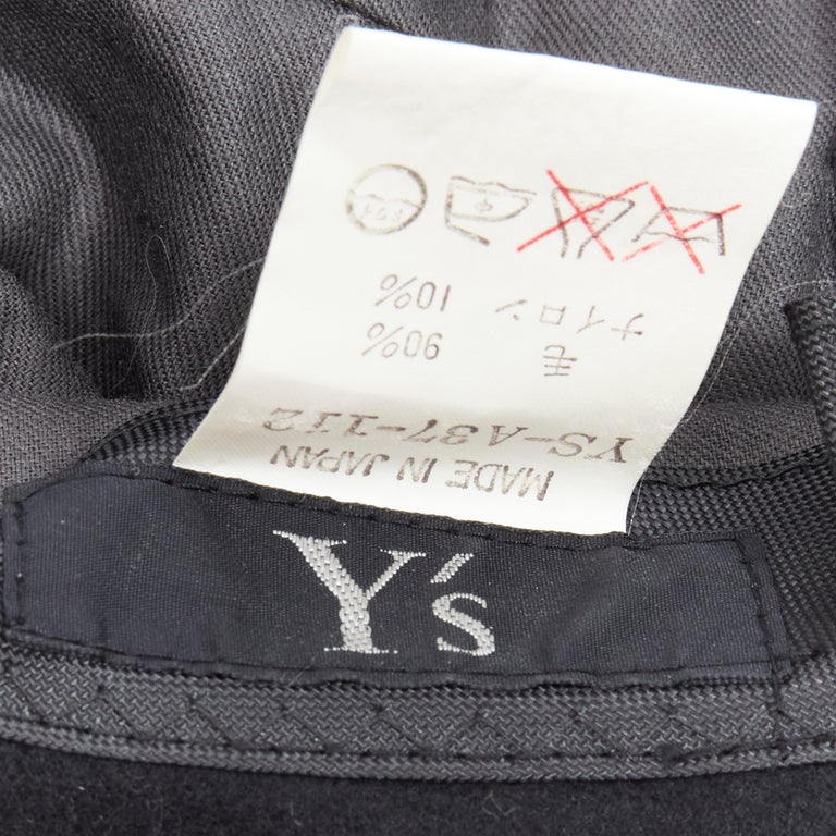 vintage Y's YOHJI YAMAMOTO black wool angular pointed witch Fedora hat ...