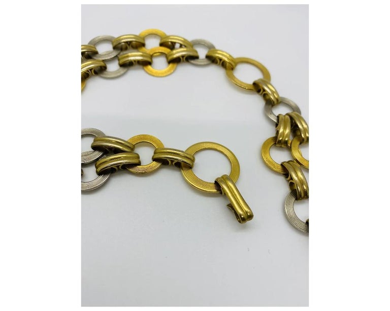 Vintage YSL 2 Tone Gold and Silver Color Metal Belt For Sale at 1stDibs