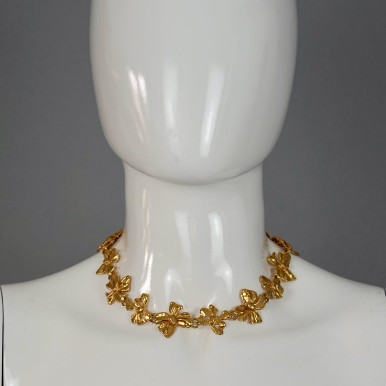 Vintage YSL Yves Saint Laurent Bow Ribbon Link Necklace at 1stDibs ...