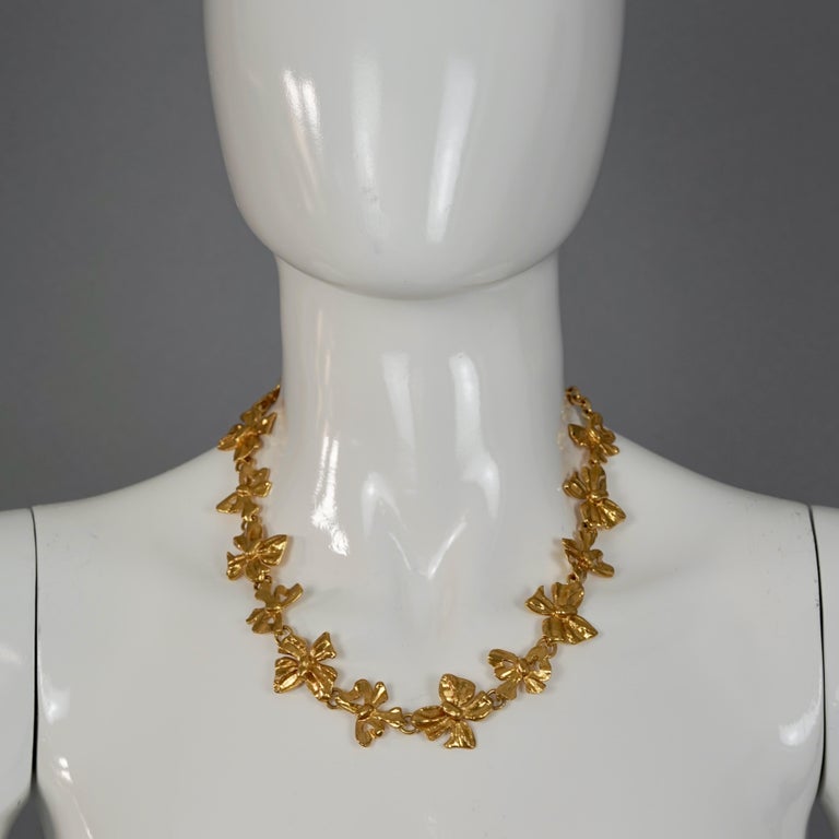 Vintage YSL Yves Saint Laurent Bow Ribbon Link Necklace at 1stDibs ...