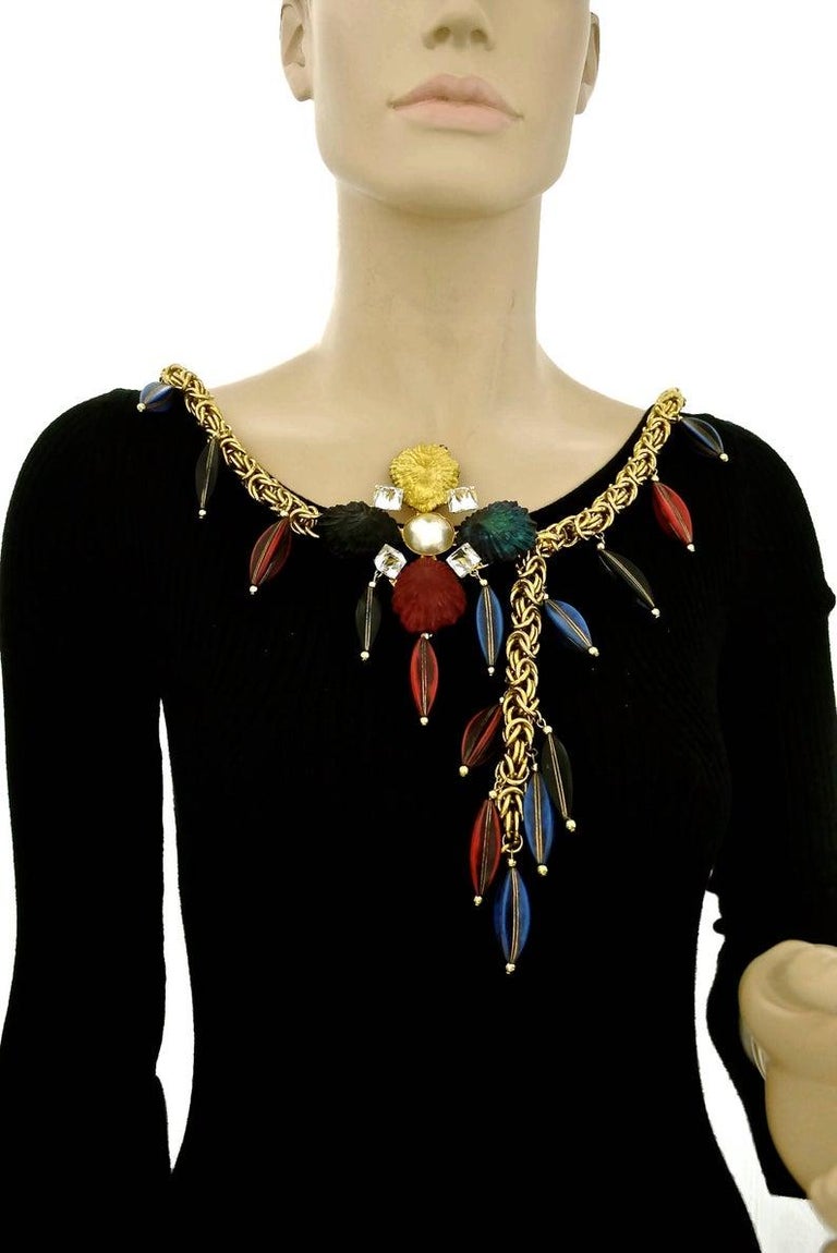 Vintage YSL Yves Saint Laurent by Robert Goossens Flower Charm Necklace ...