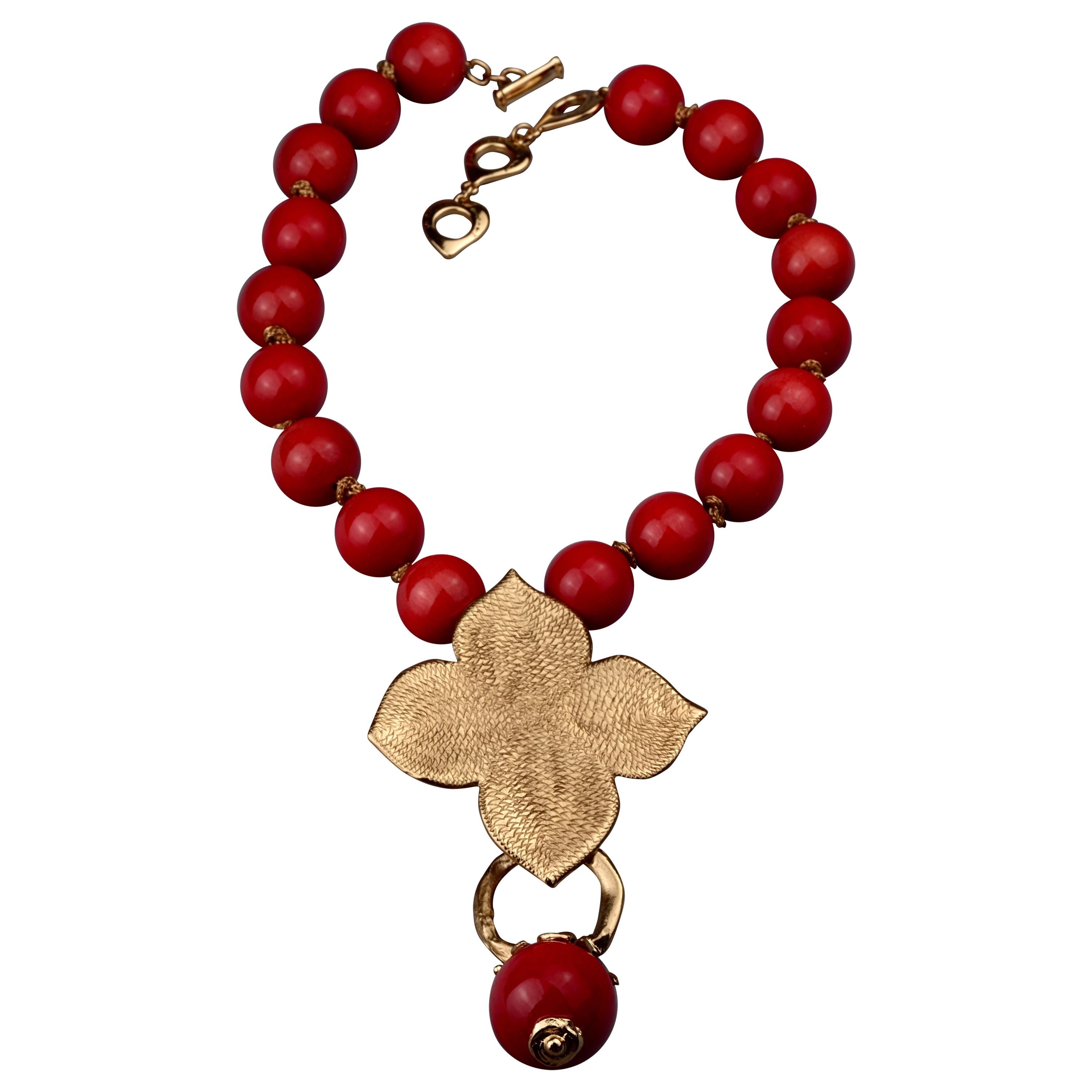 Vintage 80s-90s Signed YSL Robert Goosens Paris Lapis Floral Necklace ...