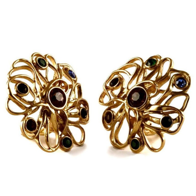 Vintage YSL Yves Saint Laurent by Robert Goossens Jewelled Openwork ...