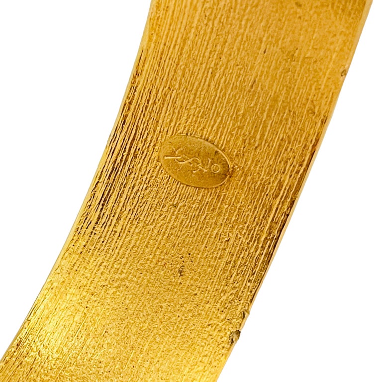 Vintage YSL YVES SAINT LAURENT gold enamel designer runway bangle For ...