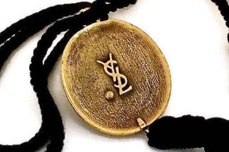Vintage YSL Yves Saint Laurent Onyx Tassel Russian Collection Necklace ...