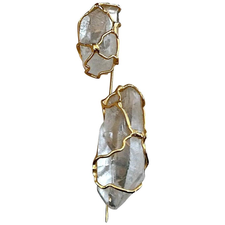 Vintage YSL Yves Saint Laurent Rock Crystal by Robert Goossens Brooch ...