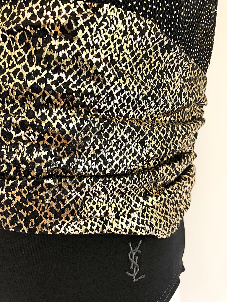 Vintage Yves Saint Laurent Black and Gold Snake One Piece YSL Swimsuit ...