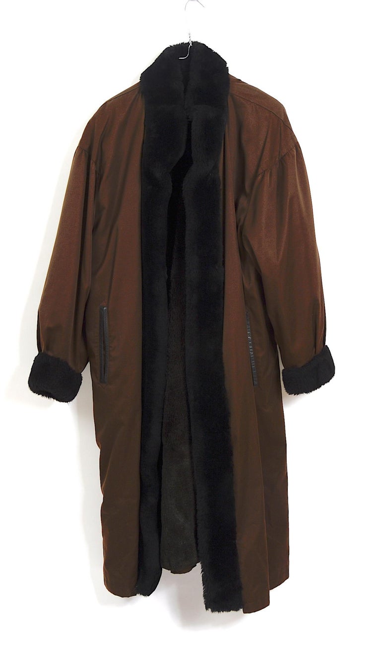 Vintage Yves Saint Laurent brown coat lined with chinchilla and ...