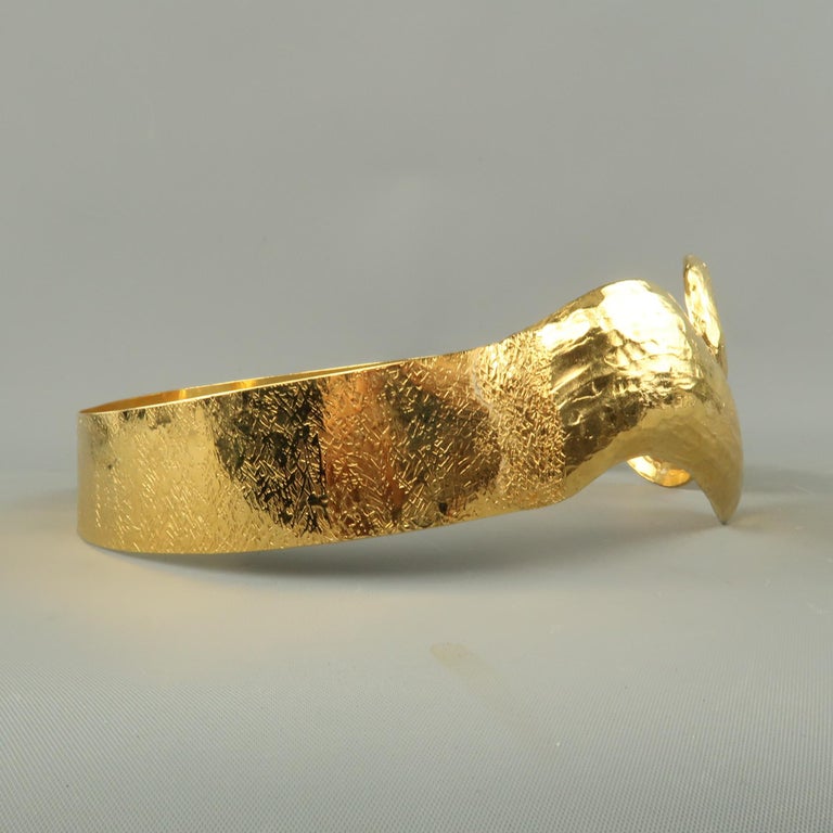 Vintage YVES SAINT LAURENT by ROBERT GOOSENS Gold S Metal Arabesque ...