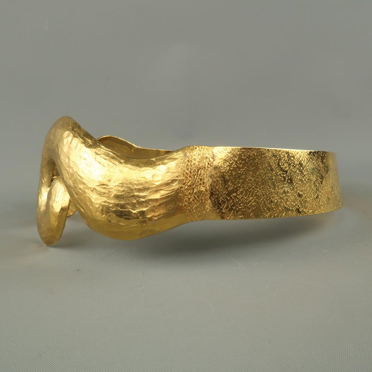 Vintage YVES SAINT LAURENT by ROBERT GOOSENS Gold S Metal Arabesque ...