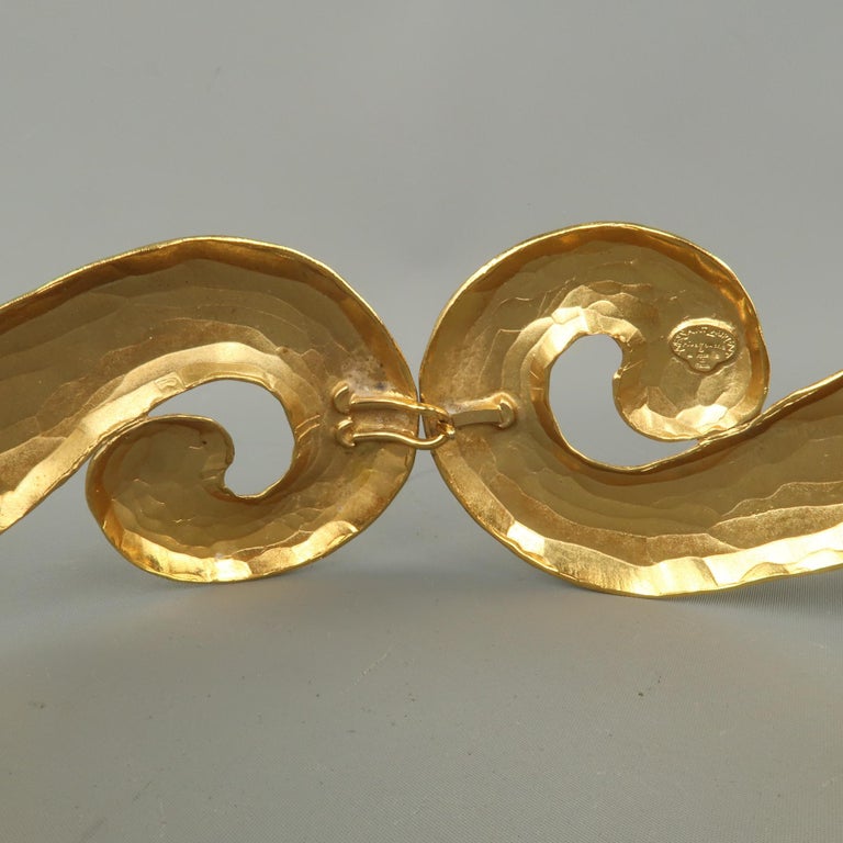 Vintage YVES SAINT LAURENT by ROBERT GOOSENS Gold S Metal Arabesque ...