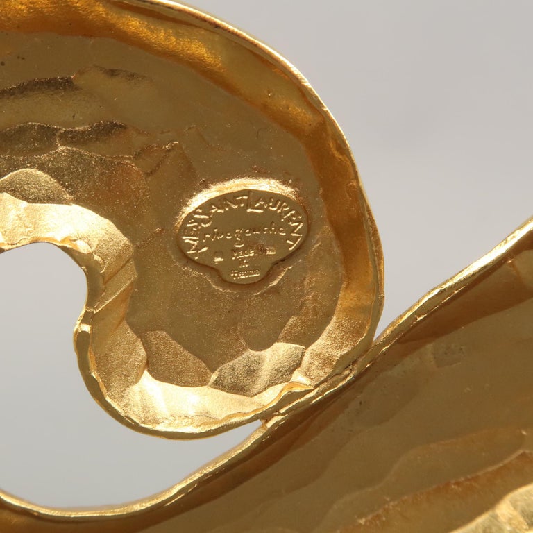 Vintage YVES SAINT LAURENT by ROBERT GOOSENS Gold S Metal Arabesque ...