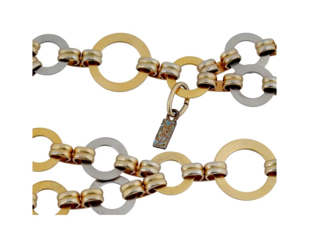 Vintage Yves Saint Laurent Double Disc Chain Belt For Sale at 1stDibs
