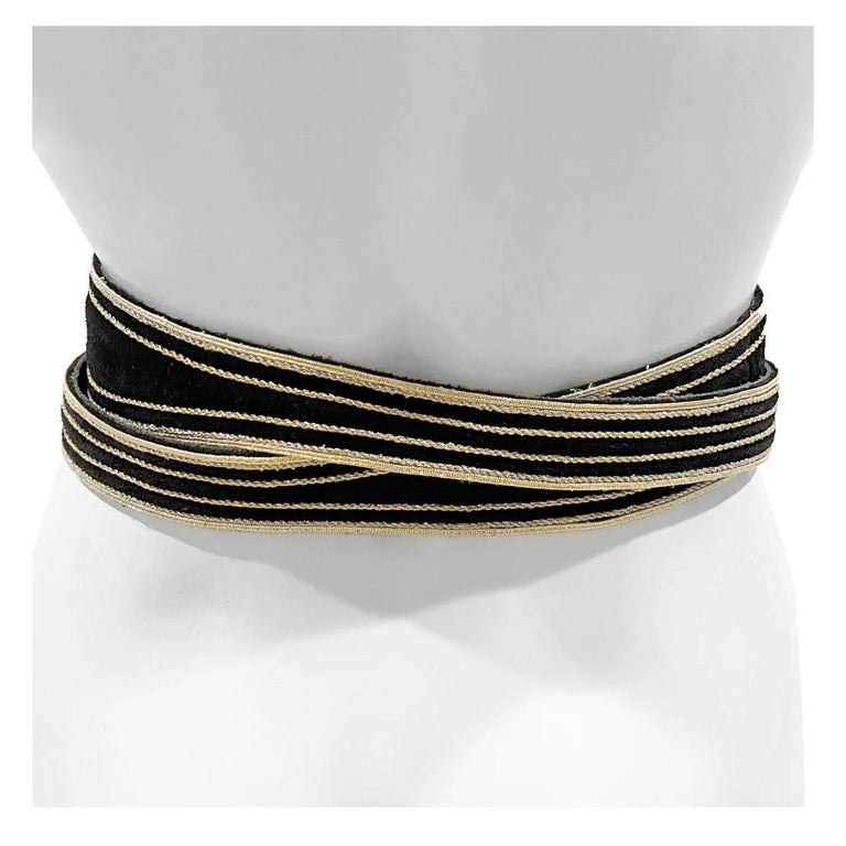 Vintage Yves Saint Laurent Gold Wrap Around Belt For Sale at 1stDibs