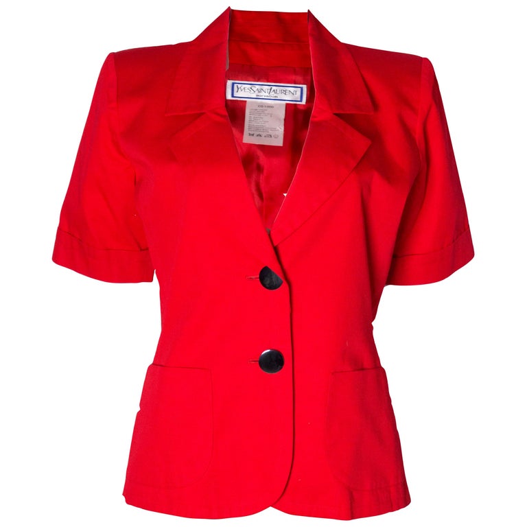 Vintage Yves Saint Laurent Red Jacket For Sale at 1stDibs | yves saint ...