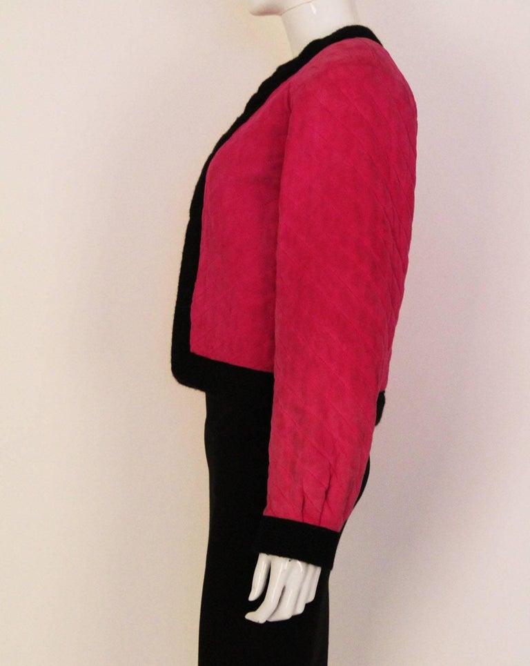 Vintage Yves Saint Laurent Rive Gauche Pink Suede Jacket For Sale at ...