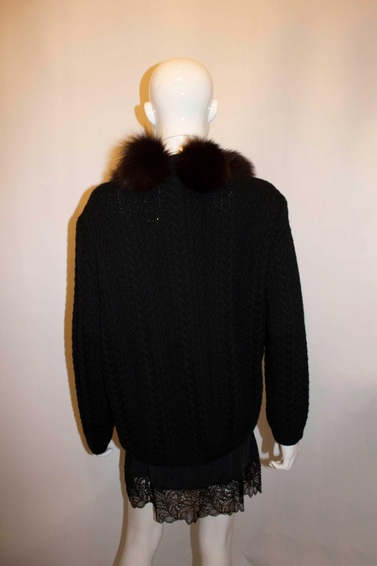 Vintage Yves Saint Laurent Rive Gauche Wool Cardigan with Fur Detail ...