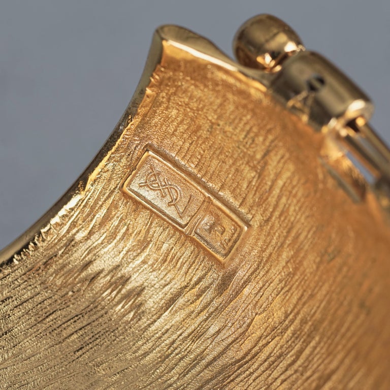 Vintage YVES SAINT LAURENT Ysl Arabesque Textured Cuff Bracelet For ...