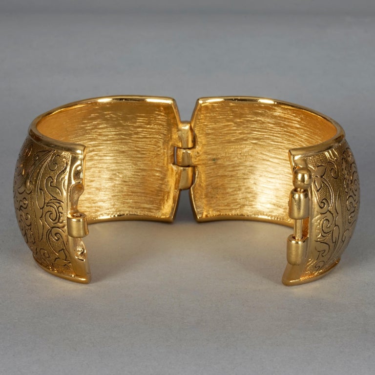 Vintage YVES SAINT LAURENT Ysl Arabesque Textured Cuff Bracelet For ...