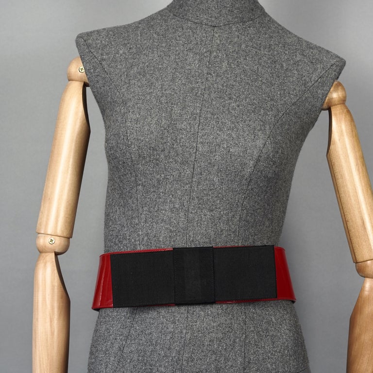 Vintage YVES SAINT LAURENT Ysl Black Bow Red Patent Belt For Sale at ...
