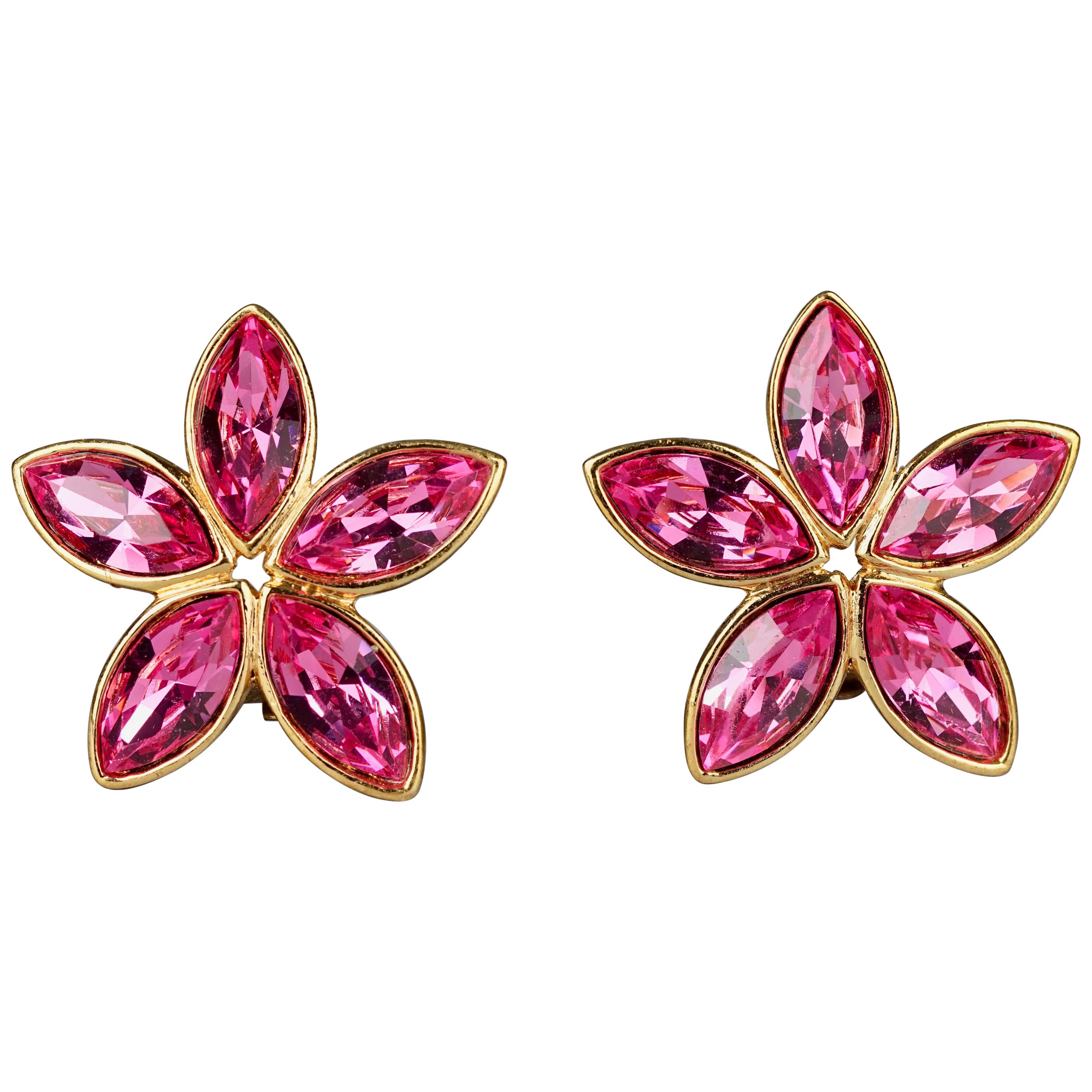 Vintage YVES SAINT LAURENT Ysl by Robert Goossens Pink Rhinestone ...