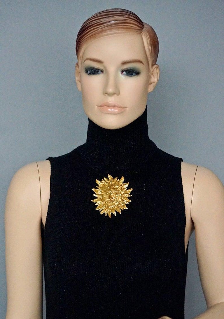Vintage YVES SAINT LAURENT Ysl by Robert Goossens Sun Face Brooch at ...
