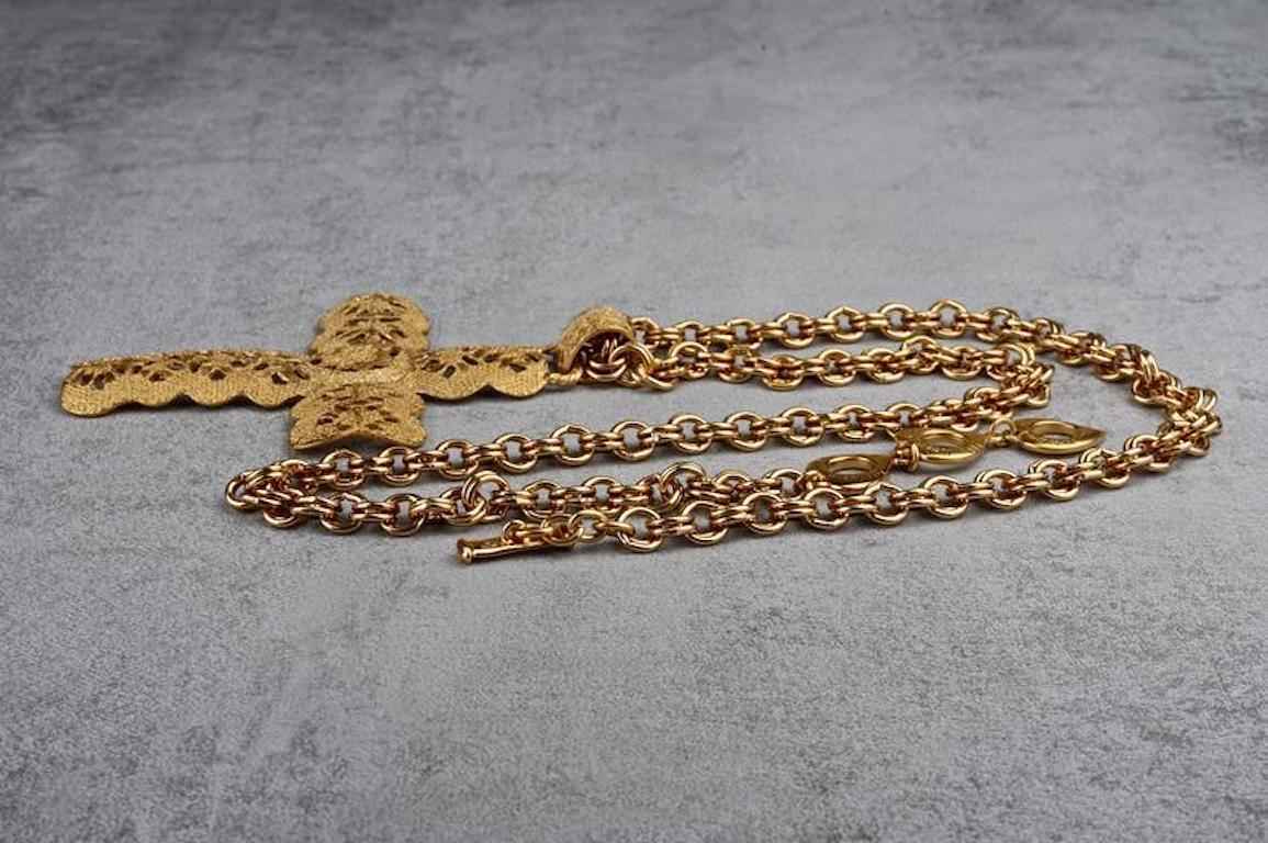 Vintage YVES SAINT LAURENT Ysl Byzantine Cross Necklace at 1stDibs