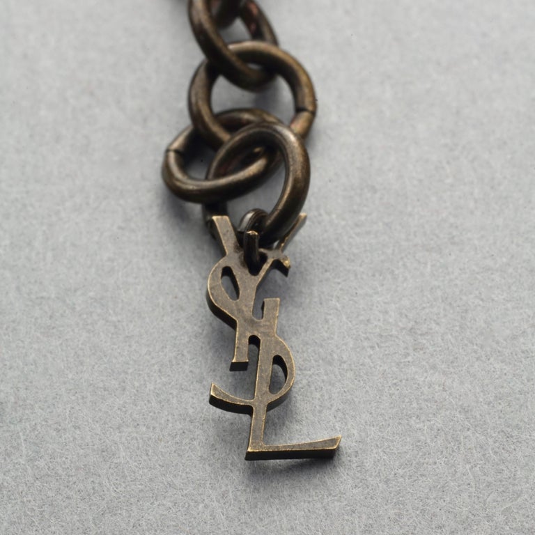 Vintage YVES SAINT LAURENT Ysl Chainmail Disc Bronze Choker Necklace ...