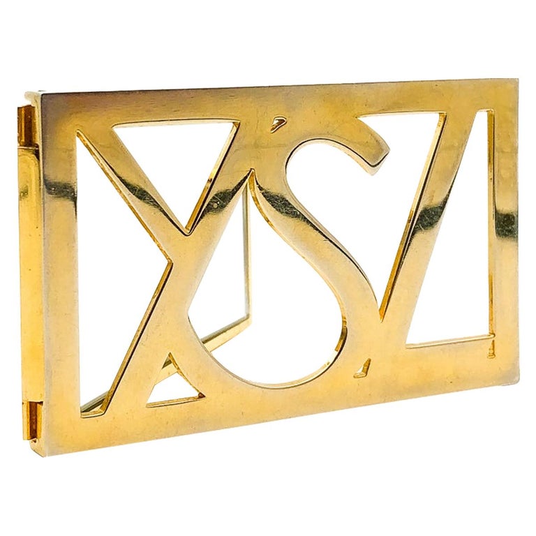 Vintage Yves Saint Laurent YSL Cut Out Logo Folding Mirror 1970s For ...