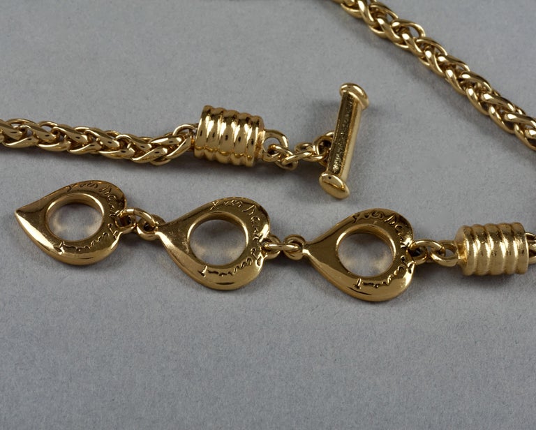 Vintage YVES SAINT LAURENT Ysl Double Diamond Pearl Chain Necklace at ...