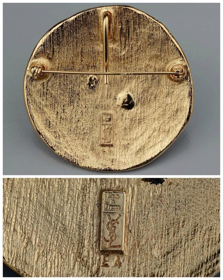 Vintage YVES SAINT LAURENT Ysl Ethnic Turquoise Stone Medallion Pendant ...